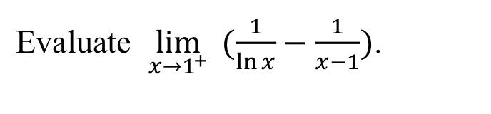 Solved limx→1+(lnx1−x−11) | Chegg.com