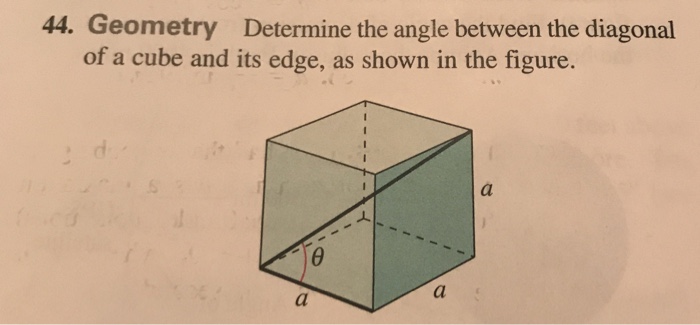 Solved Geometry Determine the angle between the diagonal of | Chegg.com