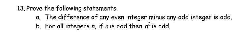Solved 13. Prove the following statements. a. The difference | Chegg.com