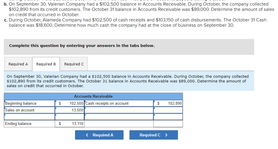 Solved REQUIRED - B) On September 30, Valerian Company | Chegg.com
