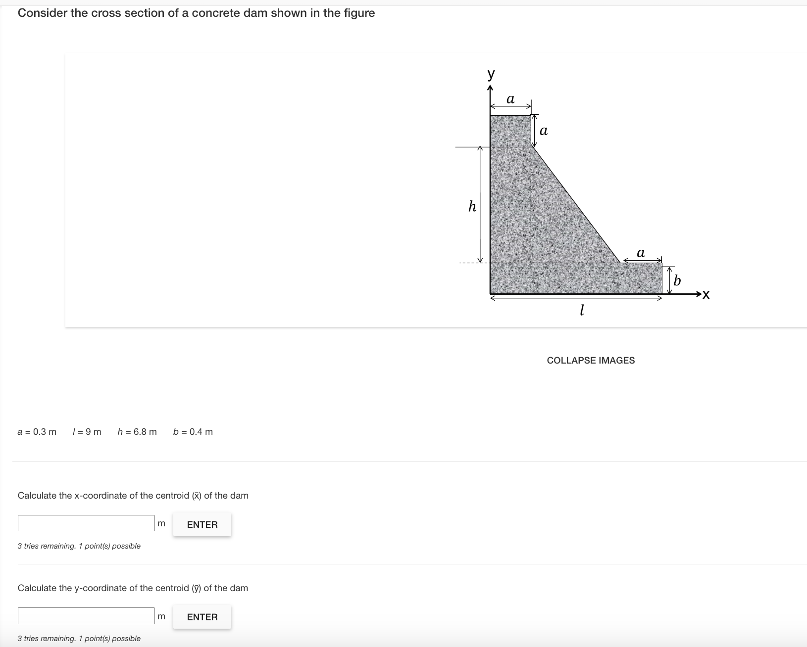Solved Consider the cross section of a concrete dam shown in | Chegg.com