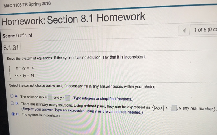 Solved MAC 1105 TR Spring 2018 Homework: Section 8.1 Score: | Chegg.com Solved MAC 1105 TR Spring 2018 Homework: Section 8.1 Score: | Chegg.com