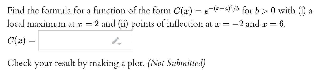 Solved Find the formula for a function of the form C(x) = | Chegg.com