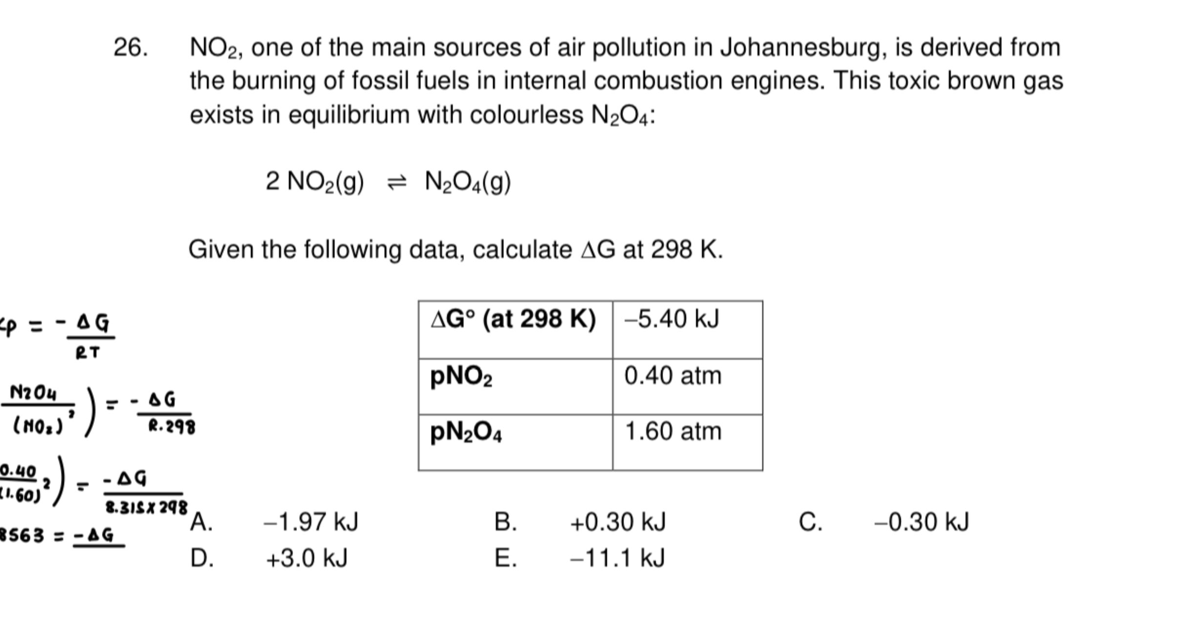 Solved NO2, ﻿one of the main sources of air pollution in | Chegg.com