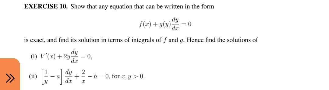Solved EXERCISE 10. Show that any equation that can be | Chegg.com