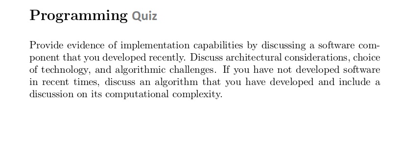 Solved Programming Quiz Provide Evidence Of Implementation 