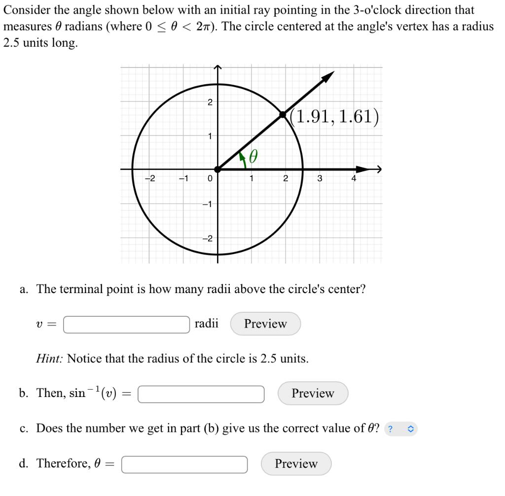 Solved Array Consider the angle shown below with an initial | Chegg.com