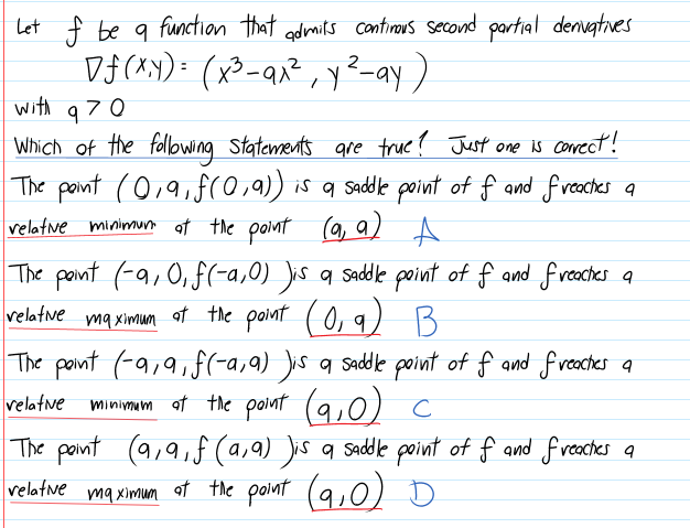 Solved 2 Let f be a function that admits continous second | Chegg.com
