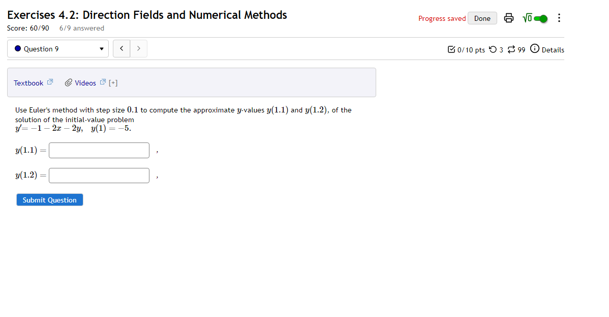 Solved Exercises 4.2: Direction Fields and Numerical Methods | Chegg.com