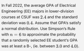 Solved In Fall 2022, the average GPA of Electrical | Chegg.com