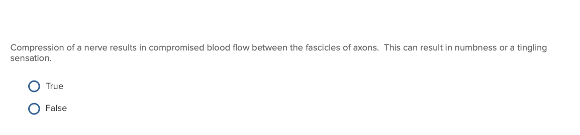 Solved Compression of a nerve results in compromised blood | Chegg.com