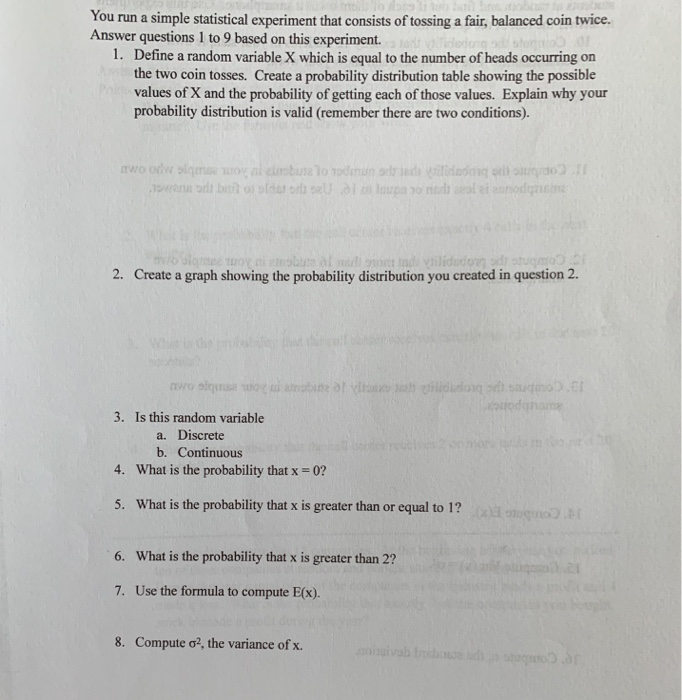 Solved You run a simple statistical experiment that consists | Chegg.com