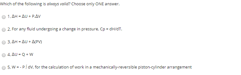 Solved Which of the following is always valid? Choose only | Chegg.com