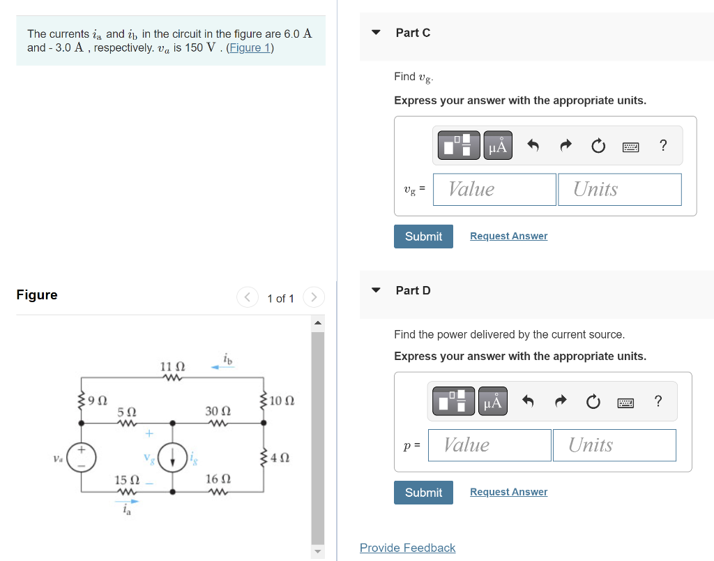 Solved The currents ia and ib in the circuit in the figure | Chegg.com