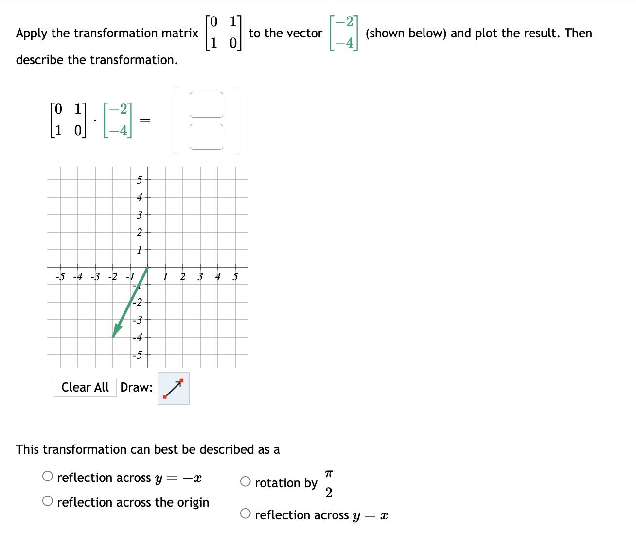 Solved Apply the transformation matrix \\( | Chegg.com