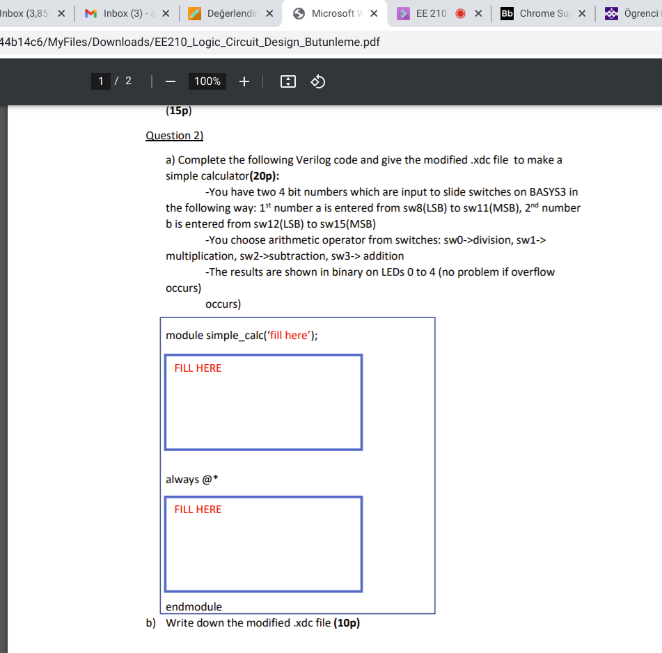 Solved Inbox (3,85 X M Inbox (3) - X Değerlendir x Microsoft | Chegg.com