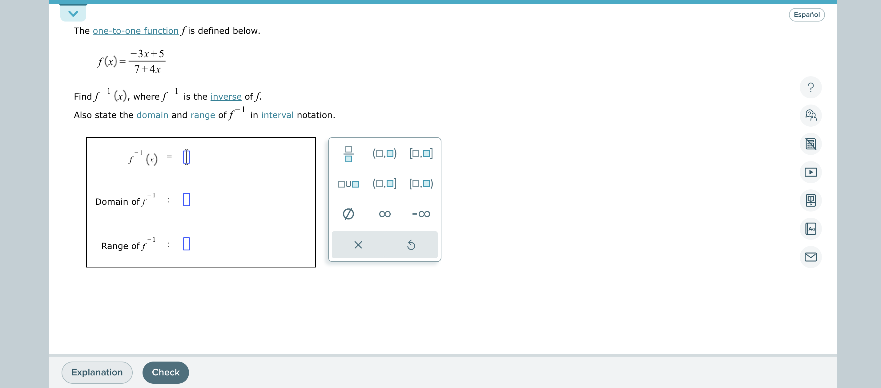 Solved The one-to-one function f is defined below. | Chegg.com