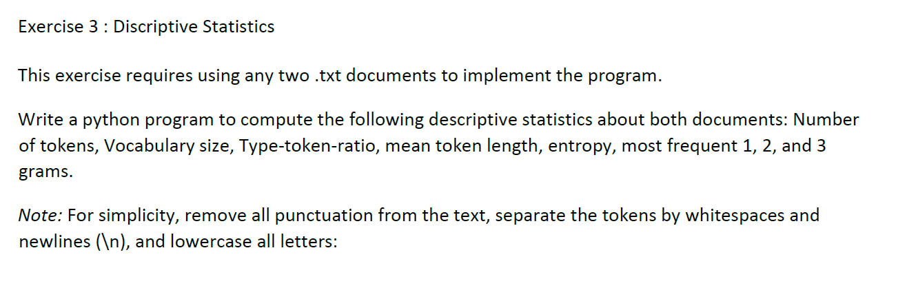 Solved Exercise 3 : Discriptive Statistics This exercise | Chegg.com