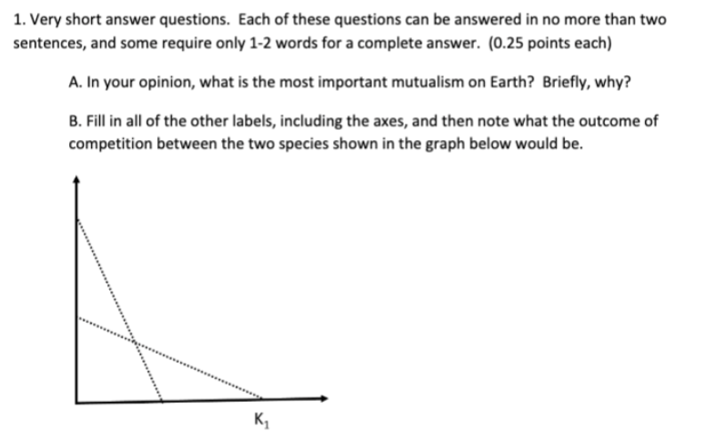 Solved 1. Very short answer questions. Each of these | Chegg.com