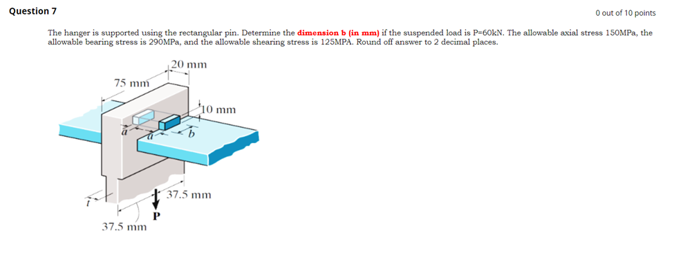 Solved The hanger is supported using the rectangular pin. | Chegg.com