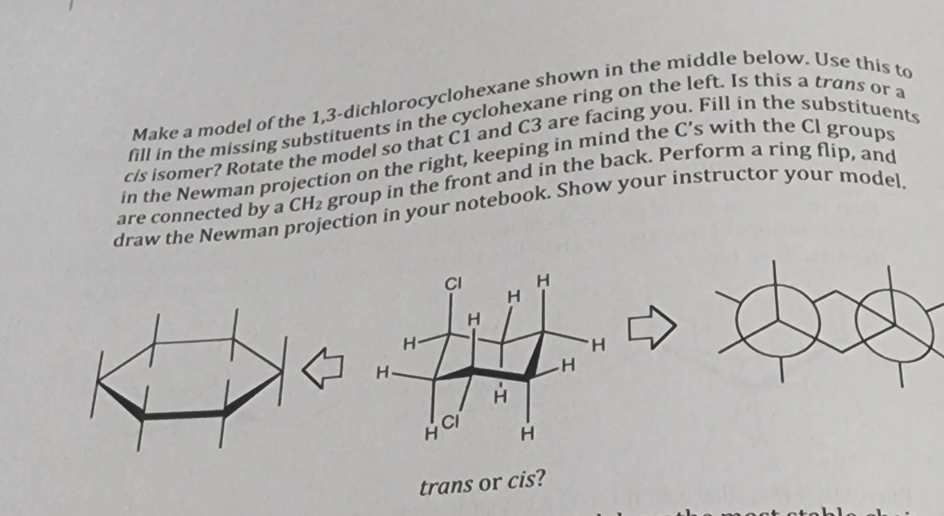 Make a model of the 1,3-dichlorocyclohexane shown in | Chegg.com