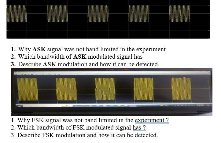 Solved 1. Why ASK signal was not band limited in the | Chegg.com