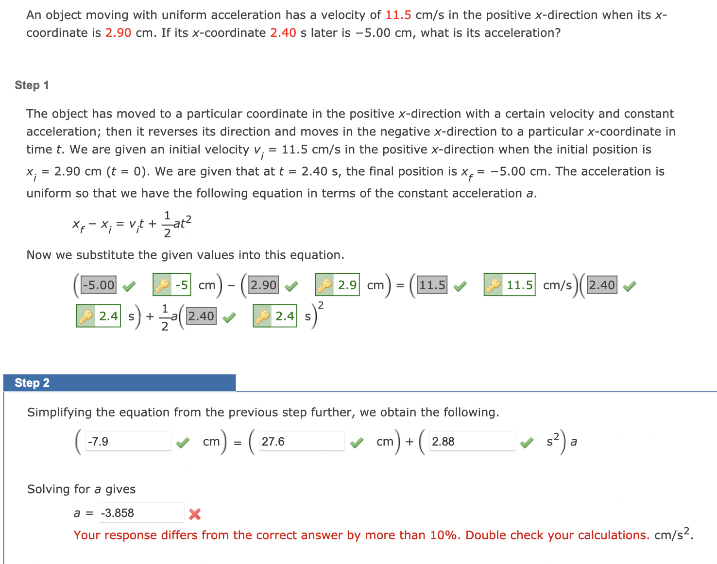 Solved An object moving with uniform acceleration has a | Chegg.com