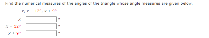 Solved Find the numerical measures of the angles of the | Chegg.com