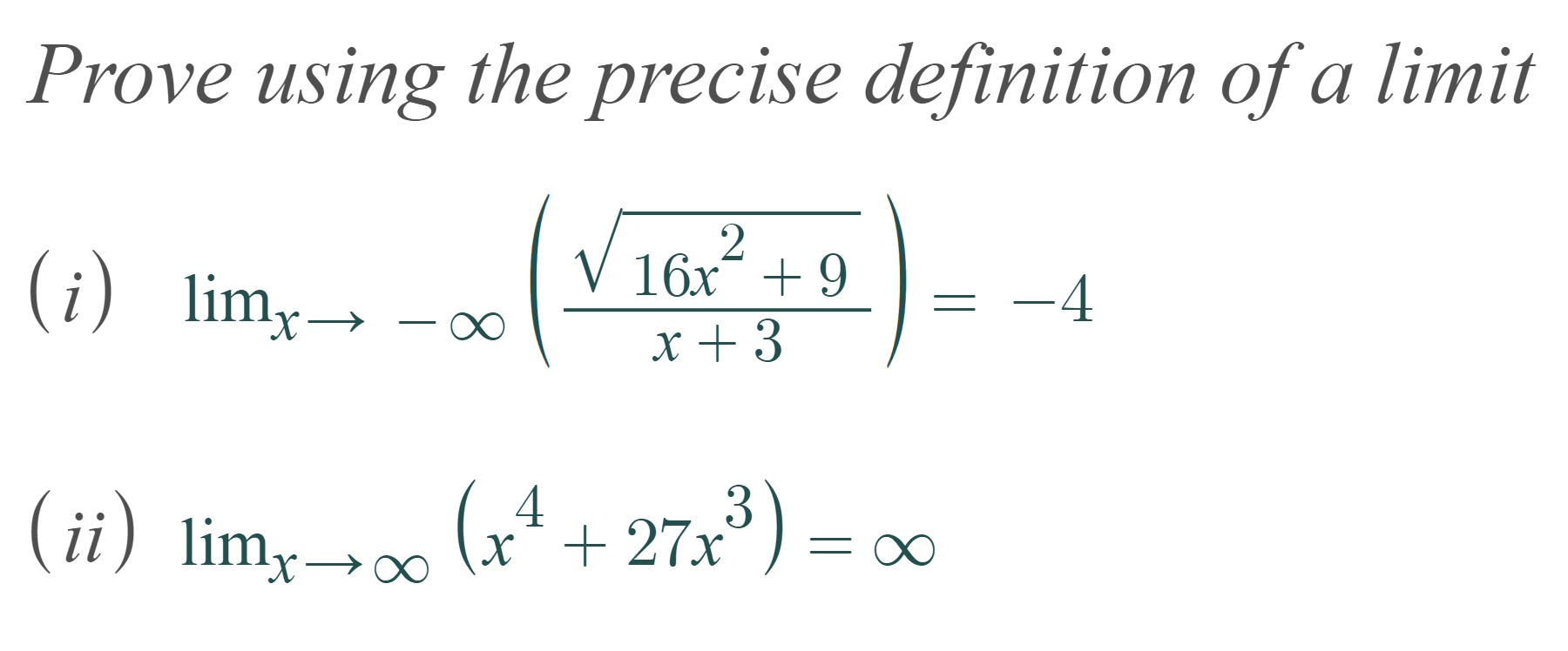 Solved Using the epsilon condition or precise definition of | Chegg.com