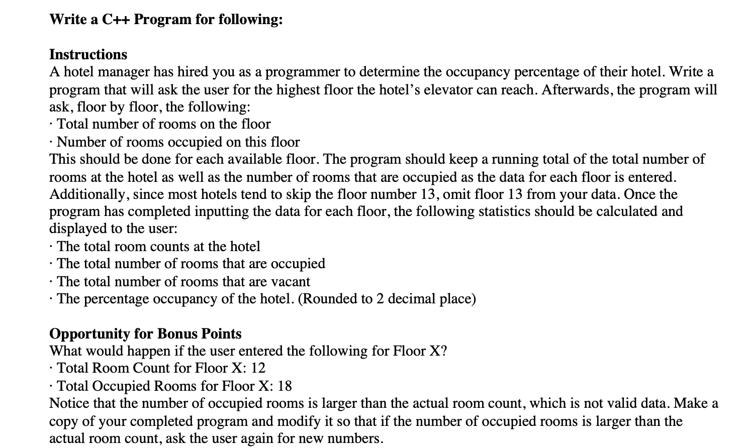Solved Write a C++ Program for following: Instructions A | Chegg.com