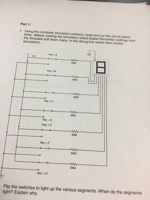 Solved Part 1: 1. Using the computer simulation software, | Chegg.com
