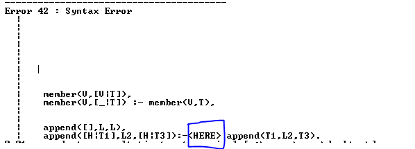 why there is a syntax error using win-prolog? and | Chegg.com
