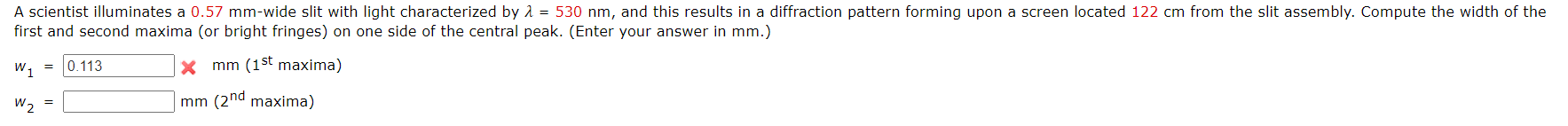 Solved first and second maxima (or bright fringes) on one | Chegg.com