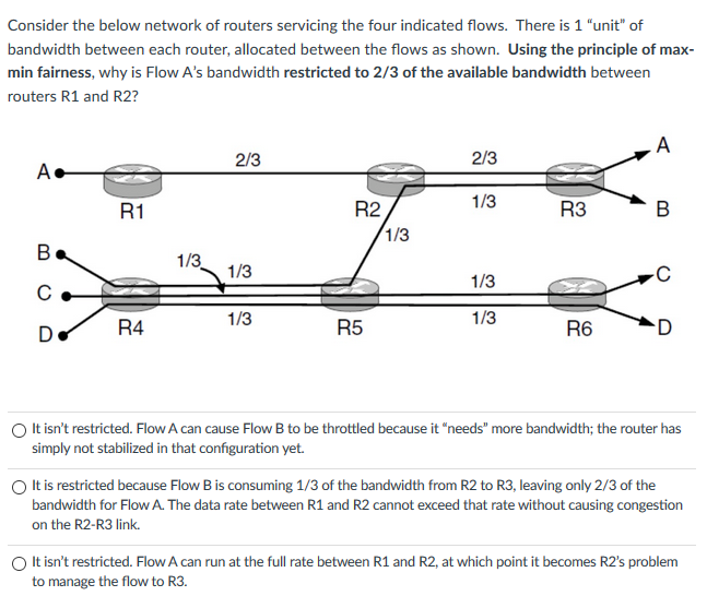 Solved Consider the below network of routers servicing the | Chegg.com