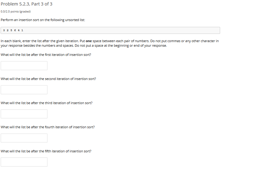 Solved Problem 5.2.3, Part 3 of 3 0.0/2.0 points (graded) | Chegg.com
