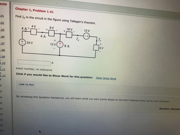 Solved Rces Chapter 1 Problem 141 Find Ix In The Circuit 7882