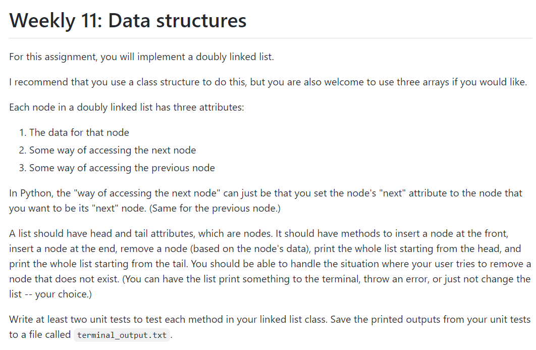 Solved For This Assignment You Will Implement A Doubly 