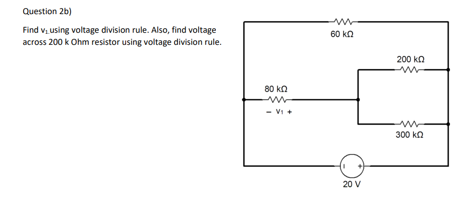 Solved Find v1. using voltage division rule. Also, find | Chegg.com