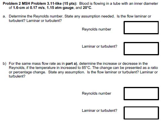 Solved Problem 2 MSH Problem 3.11-like (15 pts): Blood is | Chegg.com Solved Problem 2 MSH Problem 3.11-like (15 pts): Blood is | Chegg.com