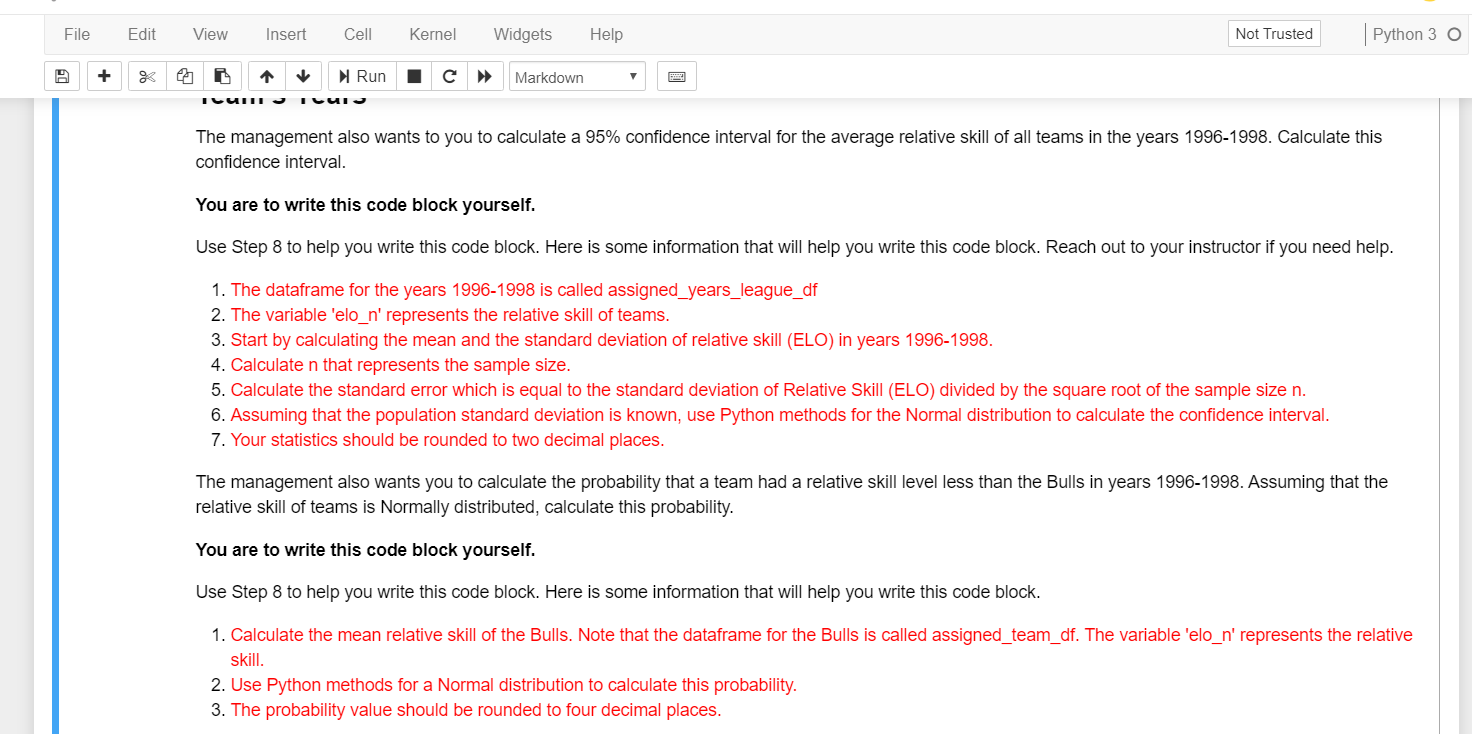 Solved Python Step 9 - Confidence Intervals for the Average | Chegg.com