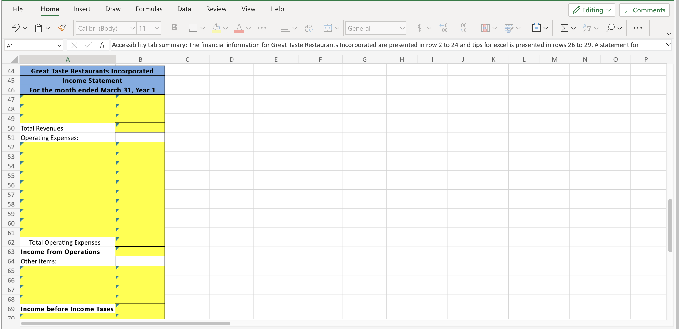 Solved File Home Insert Draw Formulas Data Review View Help | Chegg.com