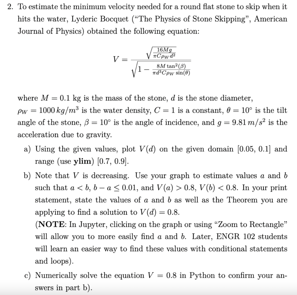 Solved To estimate the minimum velocity needed for a round | Chegg.com