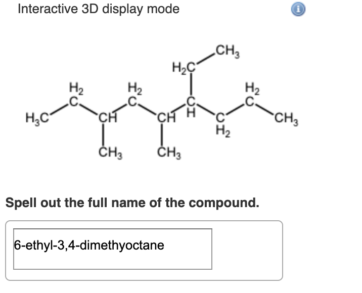 Solved Interactive 3D display mode o Hoc H, H, C-CH3 H3C CH | Chegg.com