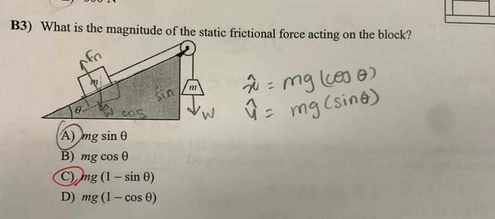 Solved 3) What is the magnitude of the static frictional | Chegg.com