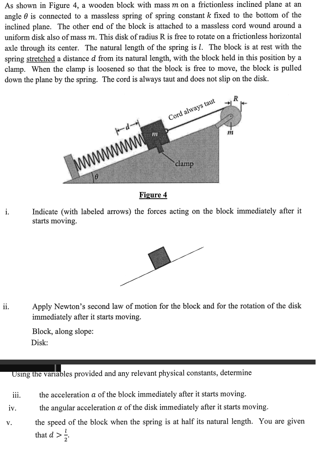 Solved As shown in Figure 4, a wooden block with mass mon a | Chegg.com