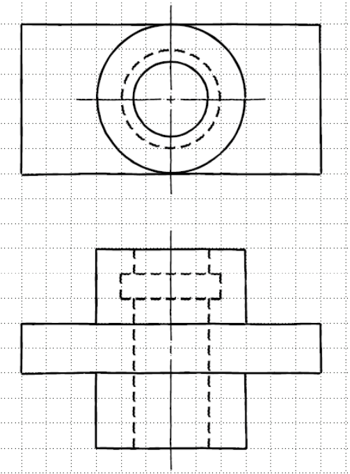 Solved Sketch the top view, add a cutting plane line to the | Chegg.com