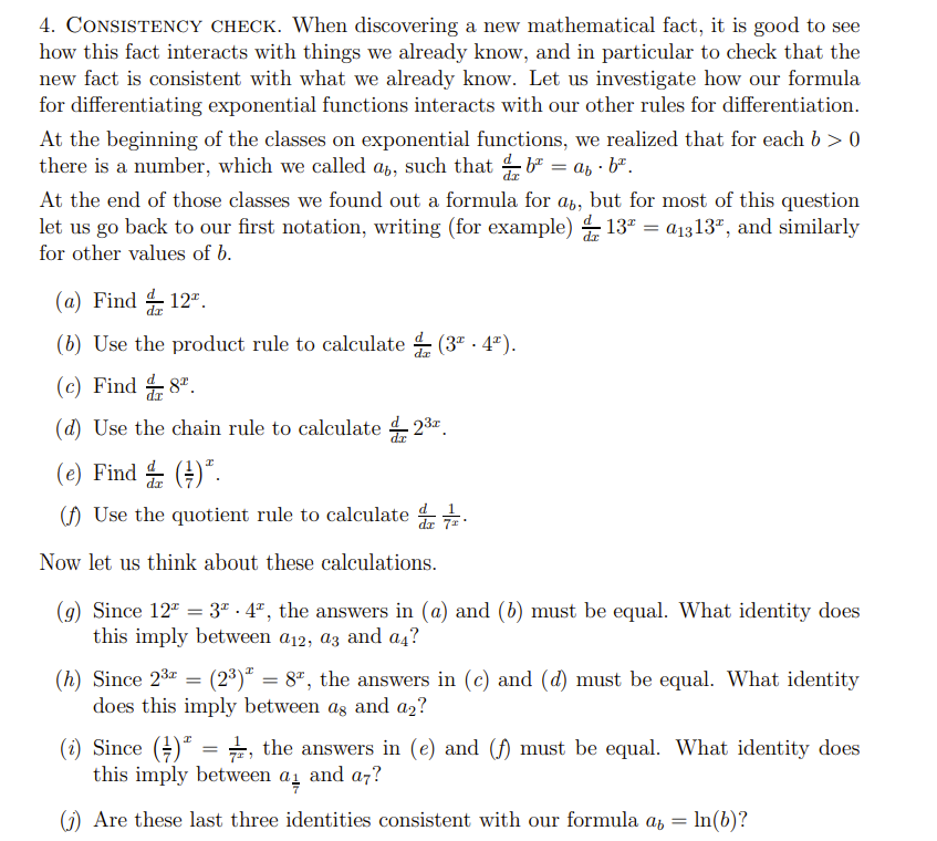 Solved 4. CONSISTENCY CHECK. When discovering a new | Chegg.com