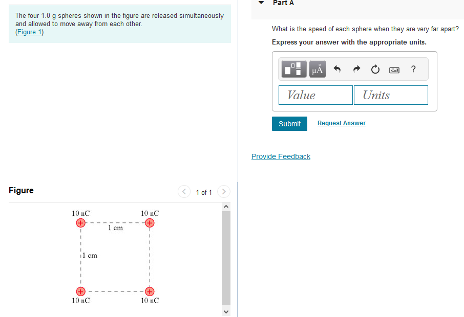 Solved The four 1.0 g spheres shown in the figure are | Chegg.com