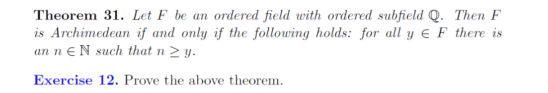 Solved Theorem 31 Let F Be An Ordered Field With Ordered