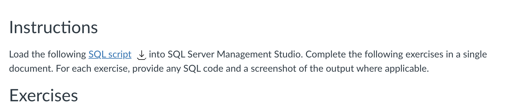 Solved Instructions Load the following SQL script into SQL | Chegg.com
